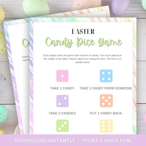 Easter Candy Dice Game Printable, Easter Candy Dice Activity, Spring ...