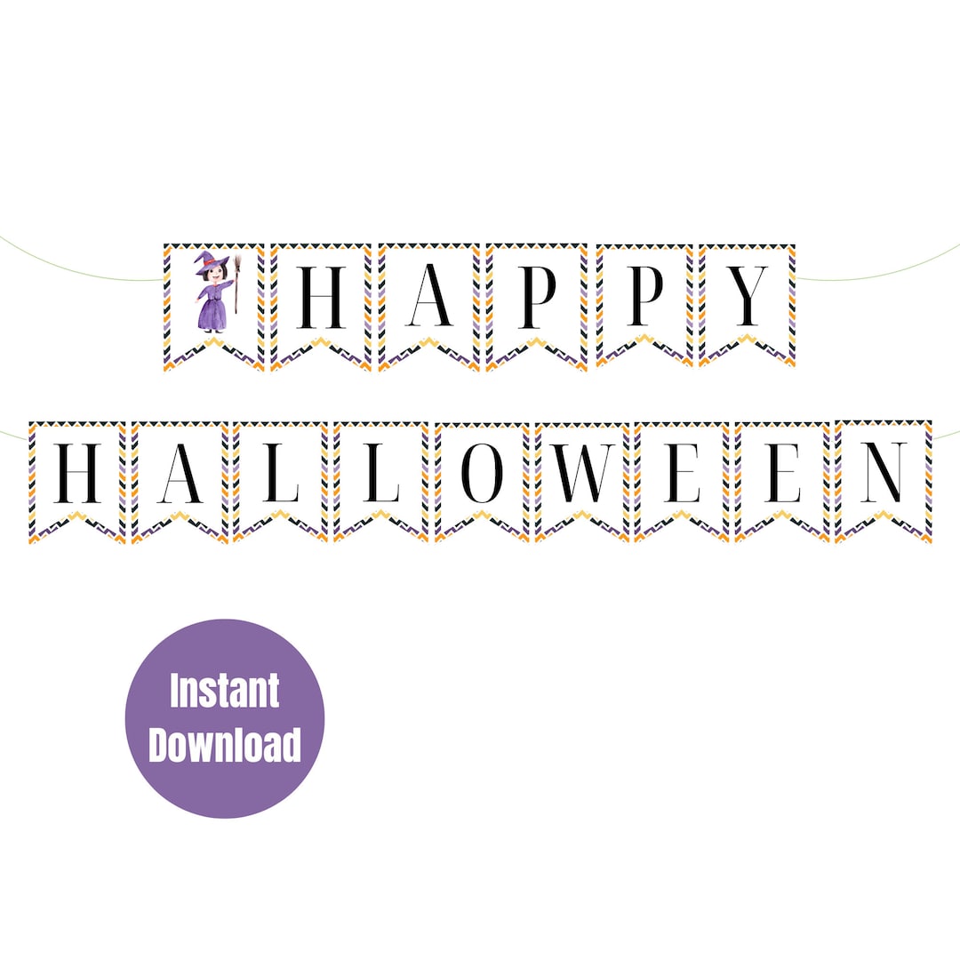 Printable Halloween Banner, Halloween Garland, Halloween Bunting ...