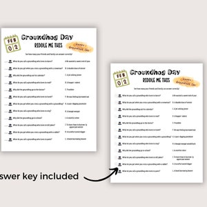 Groundhog Day Riddle Me This Game, Printable Groundhog Day Jokes ...