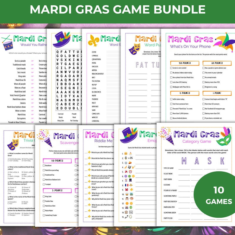 Mardi Gras Activity - Etsy