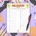 Halloween A to Z Game, Printable Halloween A to Z Race, Halloween Party ...