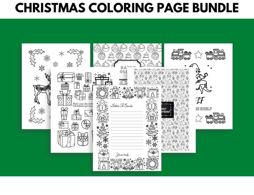Christmas Coloring Bundle Printable - Etsy