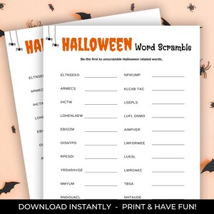 Halloween Word Scramble Game, Halloween Game Night, Halloween Printable ...