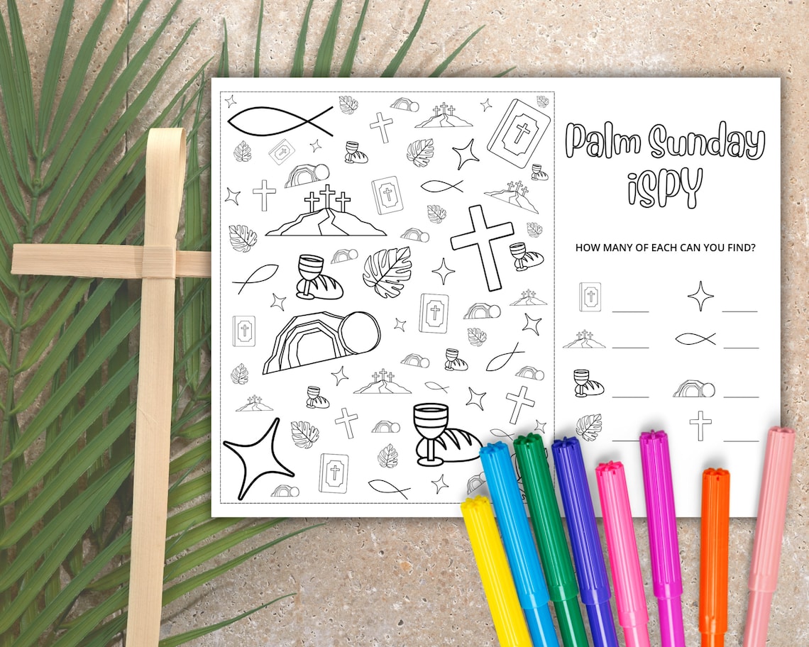 Palm Sunday Activity Placemat, Printable Palm Sunday Coloring Placemat ...