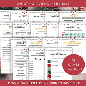 Christmas Party Game Bundle, Printable Holiday Party Games, Group Game ...