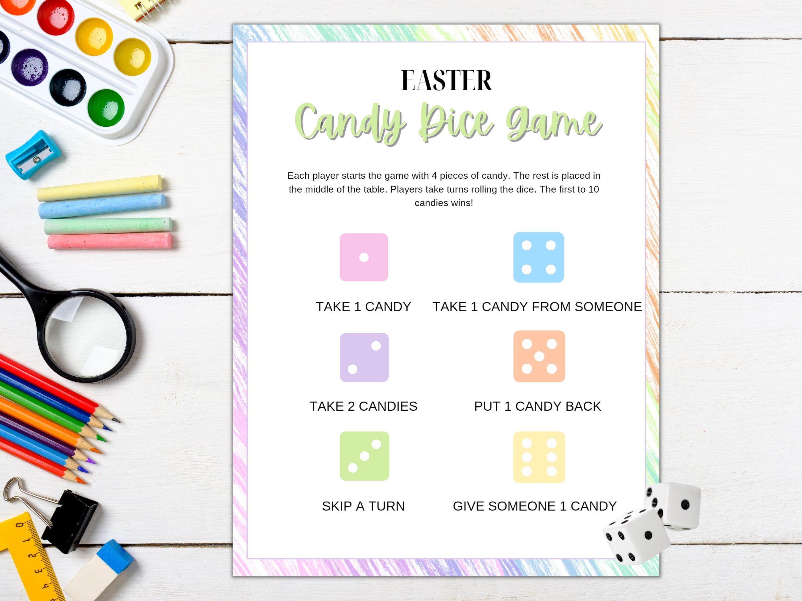 Easter Candy Dice Game Printable, Easter Party Game, Easter Classroom ...