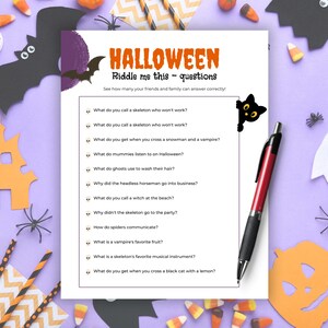 Halloween Riddle Me This Game, Halloween Jokes Game, Halloween Party ...