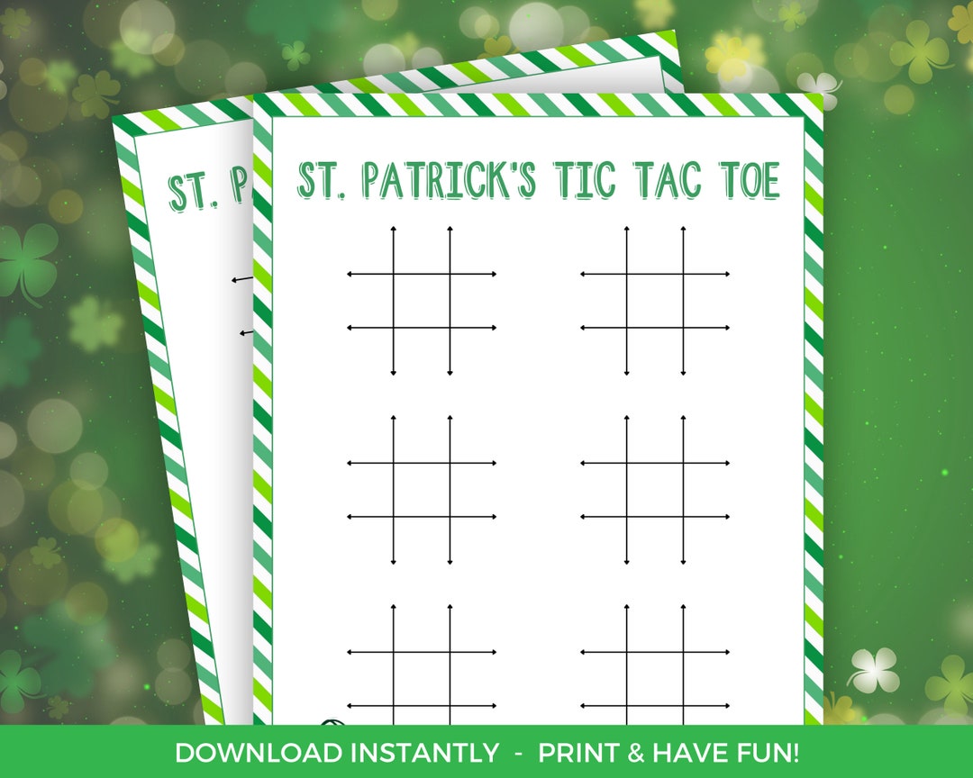 St. Patrick's Day Tic Tac Toe, St. Patrick's Day Game, St. Patrick's ...