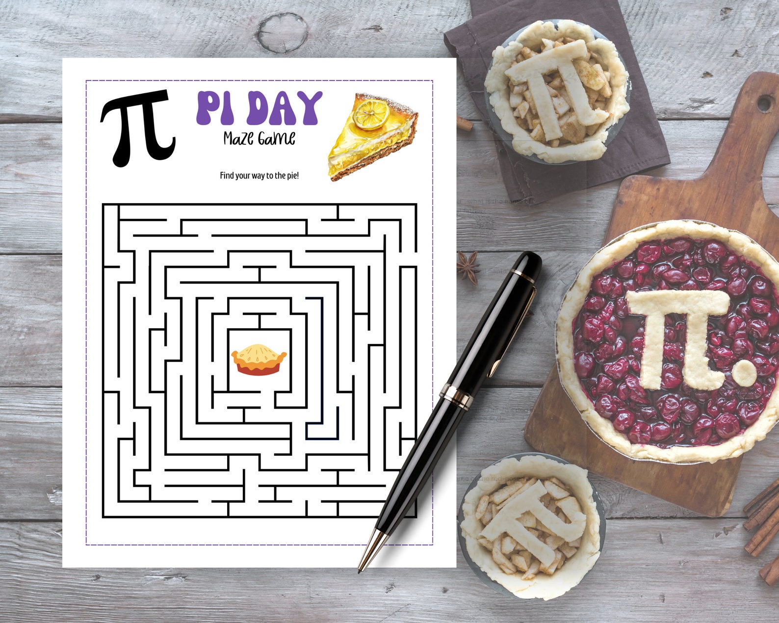 Pi Day Maze Game, Printable Pi Day Maze Activity, Pi Day Party, Pi Day Games, Pi Day Activities ...