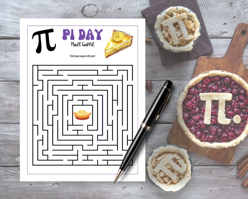 Pi Day Maze Game, Printable Pi Day Maze Activity, Pi Day Party, Pi Day ...