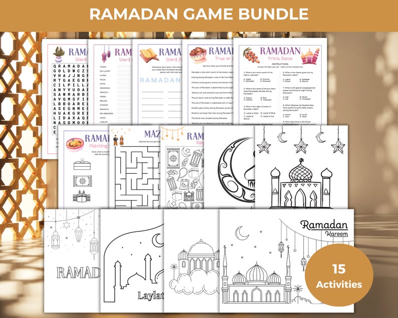 Ramadan Activity Bundle, Printable Ramadan Activities for Kids, EID ...