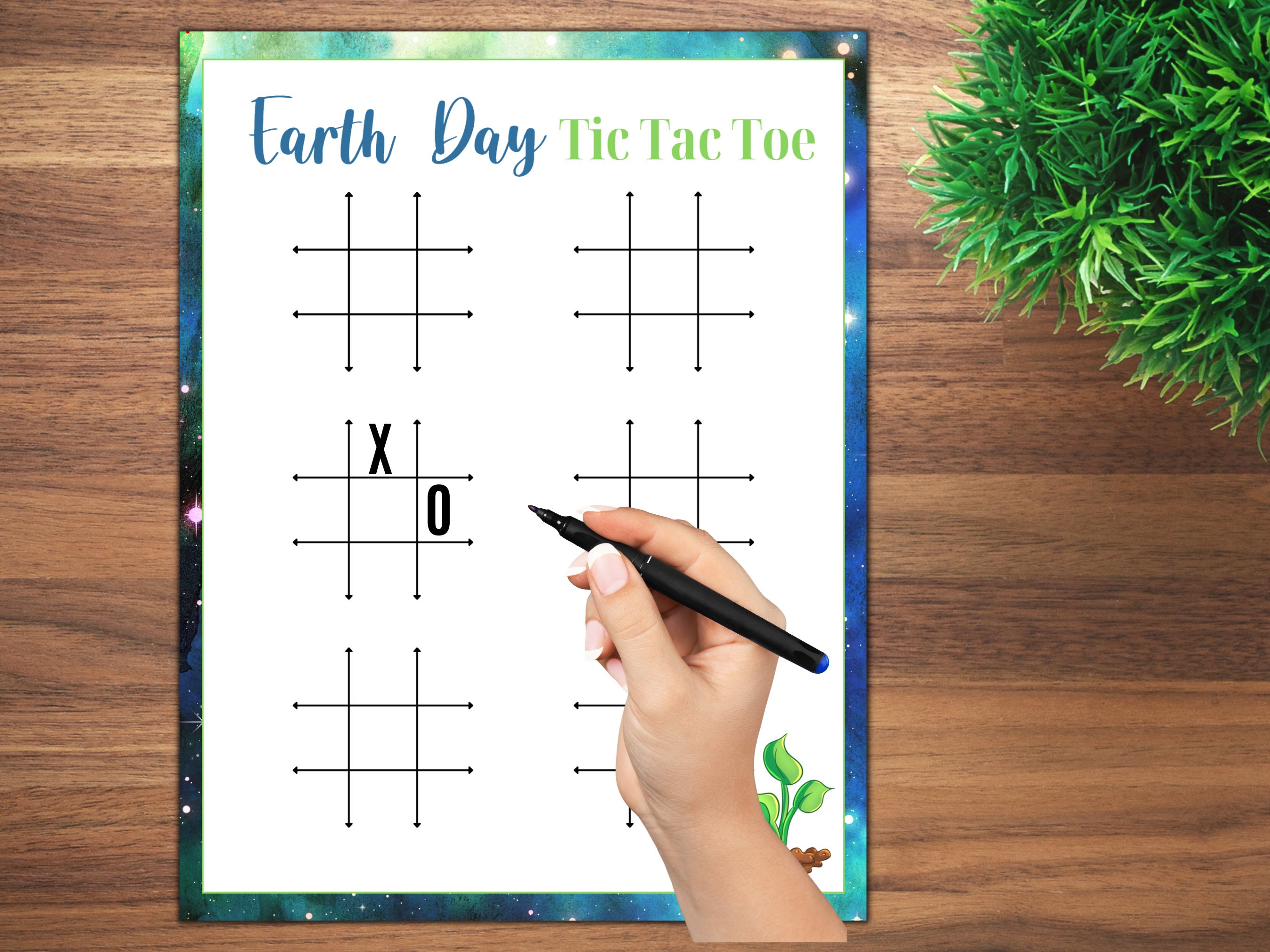 Earth Day Tic Tac Toe Game, Printable Earth Day Tic Tac Toe Game for ...