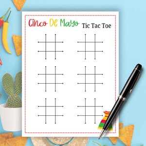 Cinco De Mayo Tic Tac Toe Game, Printable Cinco De Mayo Activity, Cinco ...