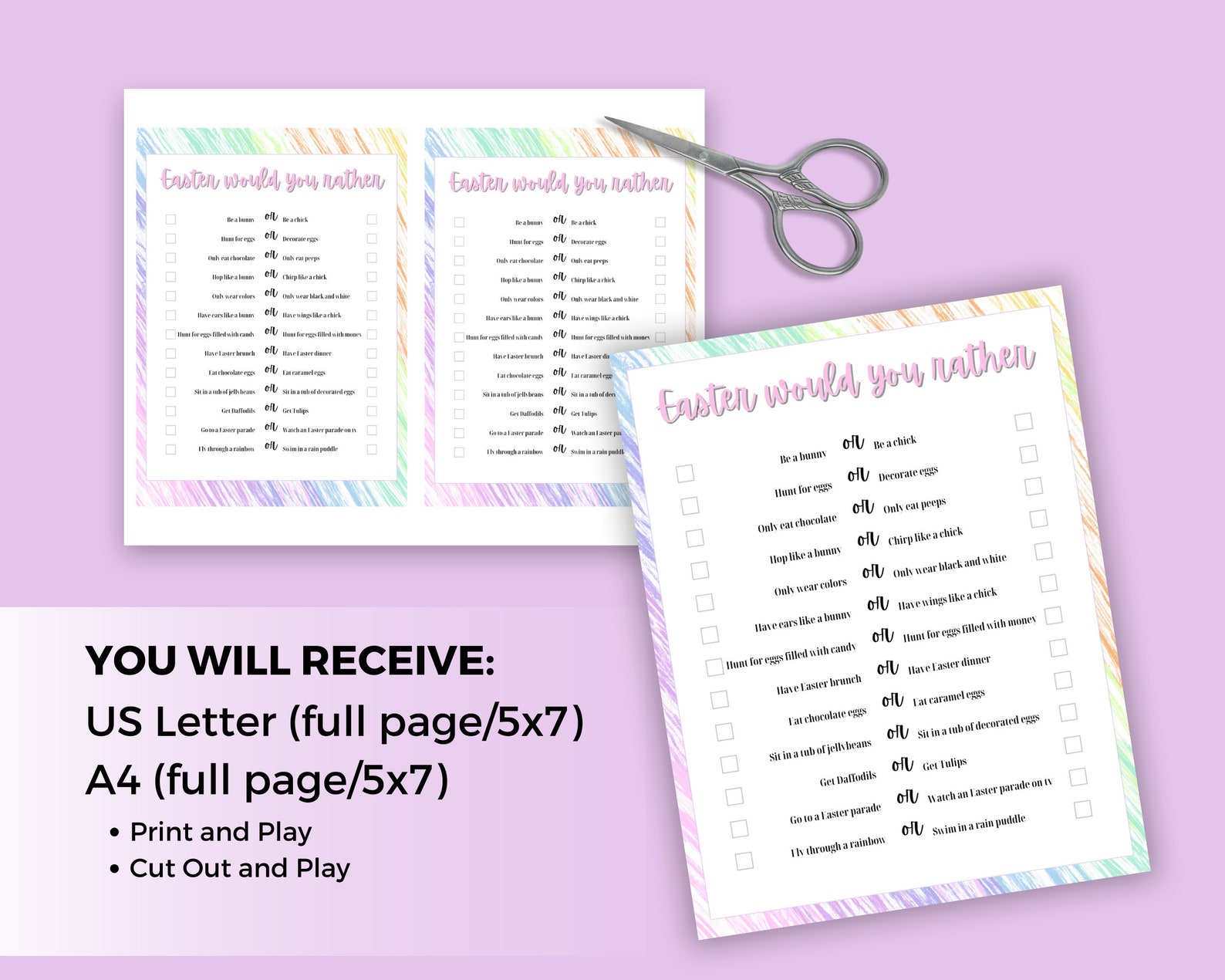 Easter Would You Rather Game, Printable Easter This or That Activity ...