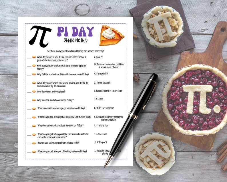 Pi Day Riddle Me This, Printable Pi Day Math Jokes Activity, Pi Day ...