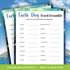 Earth Day Word Scramble Game, Printable Earth Day Word Scramble ...
