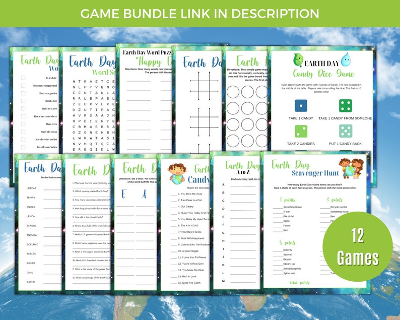Earth Day Word Scramble Game, Printable Earth Day Word Scramble ...