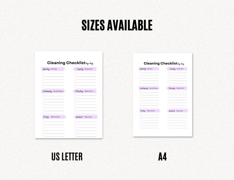 Printable Daily Cleaning Checklist, Daily Cleaning List, Cleaning ...