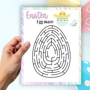 Easter Maze Game, Printable Easter Egg Maze Activity, Easter Party ...
