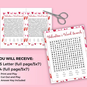 Valentine's Day Word Search Game, Printable Valentine's Day Game ...