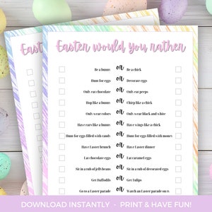 Easter Would You Rather Game, Printable Easter This or That Activity ...