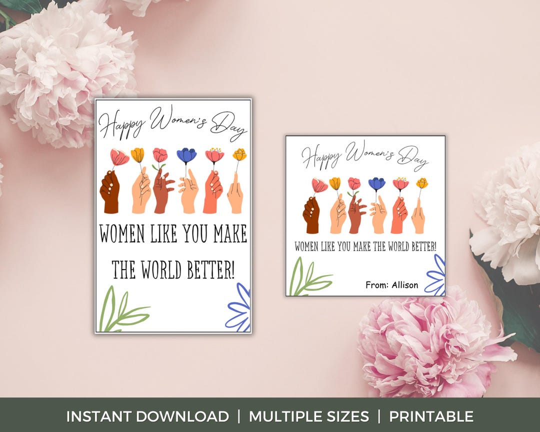 International Women's Day Gift Tag Printable, Happy Women's Day ...
