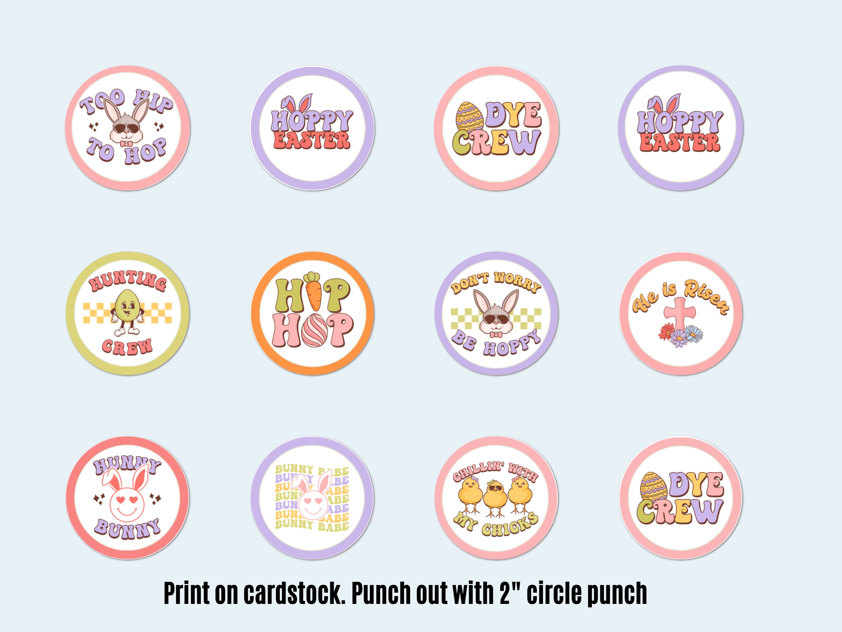 Retro Easter Cupcake Toppers, Printable Cupcake Toppers, Easter ...