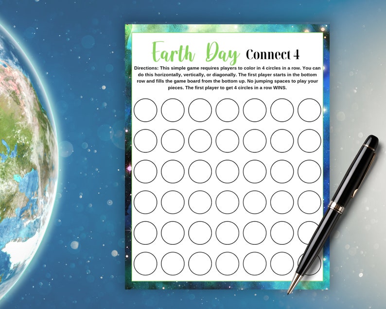 Earth Day Connect 4 Game, Printable Earth Day Connect 4 Activity ...