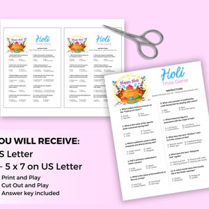 Holi Trivia Game, Printable Festival of Color Trivia Game Activity ...