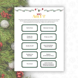 Christmas Who Am I Game, Printable Christmas Who Am I Game, Christmas ...