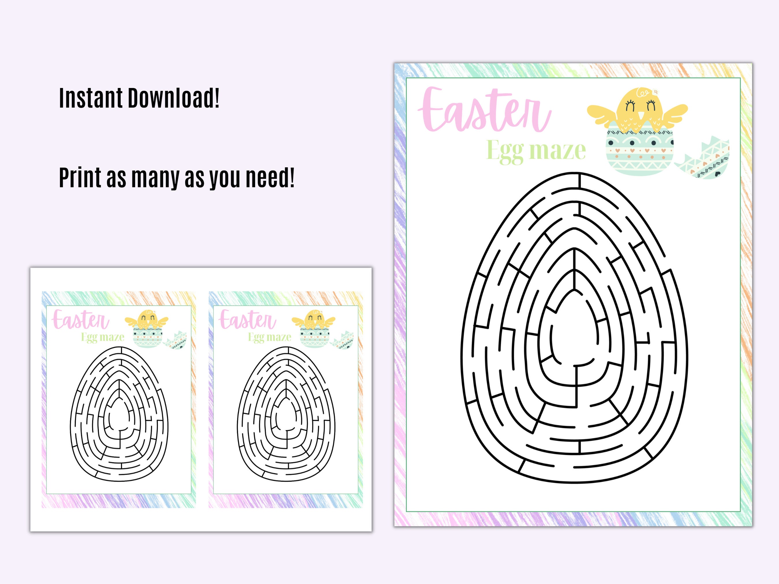 Easter Maze Printable, Easter Party Game, Easter Classroom Activity ...
