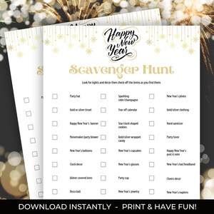 New Year's Scavenger Hunt Game, Printable Treasure Hunt Game, New Year ...