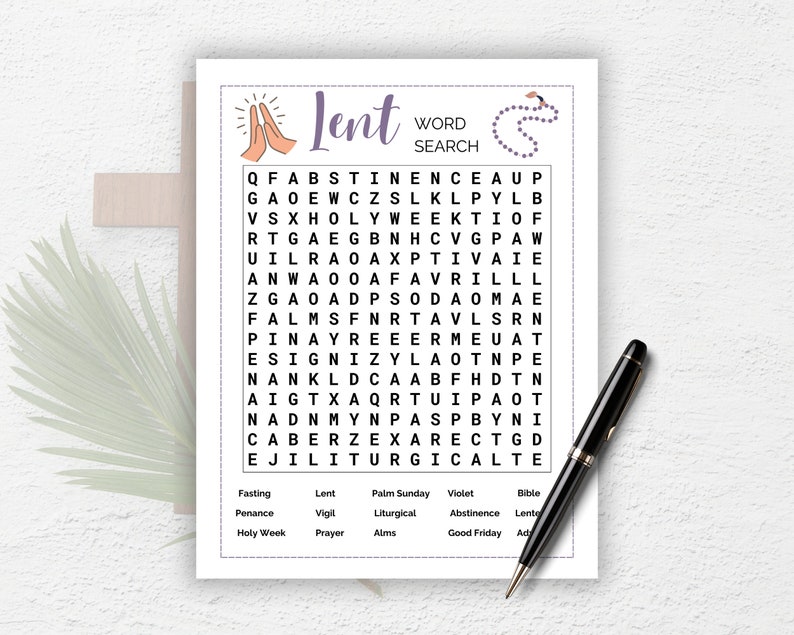 Free Printable Lenten Word Search - Word Search Maker
