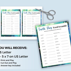Earth Day Word Scramble Game, Printable Earth Day Word Scramble ...