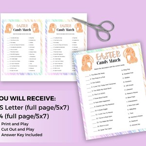 Easter Candy Match Game, Printable Easter Candy Match Activity, Easter ...