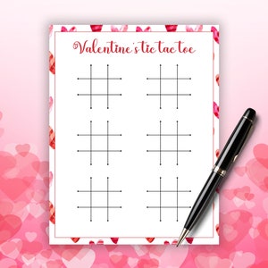 Valentine's Day Tic Tac Toe Game, Printable Valentine's Day Game ...