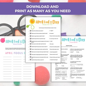 April Fools Day Game Bundle, Printable April Fools Day Activity Bundle ...
