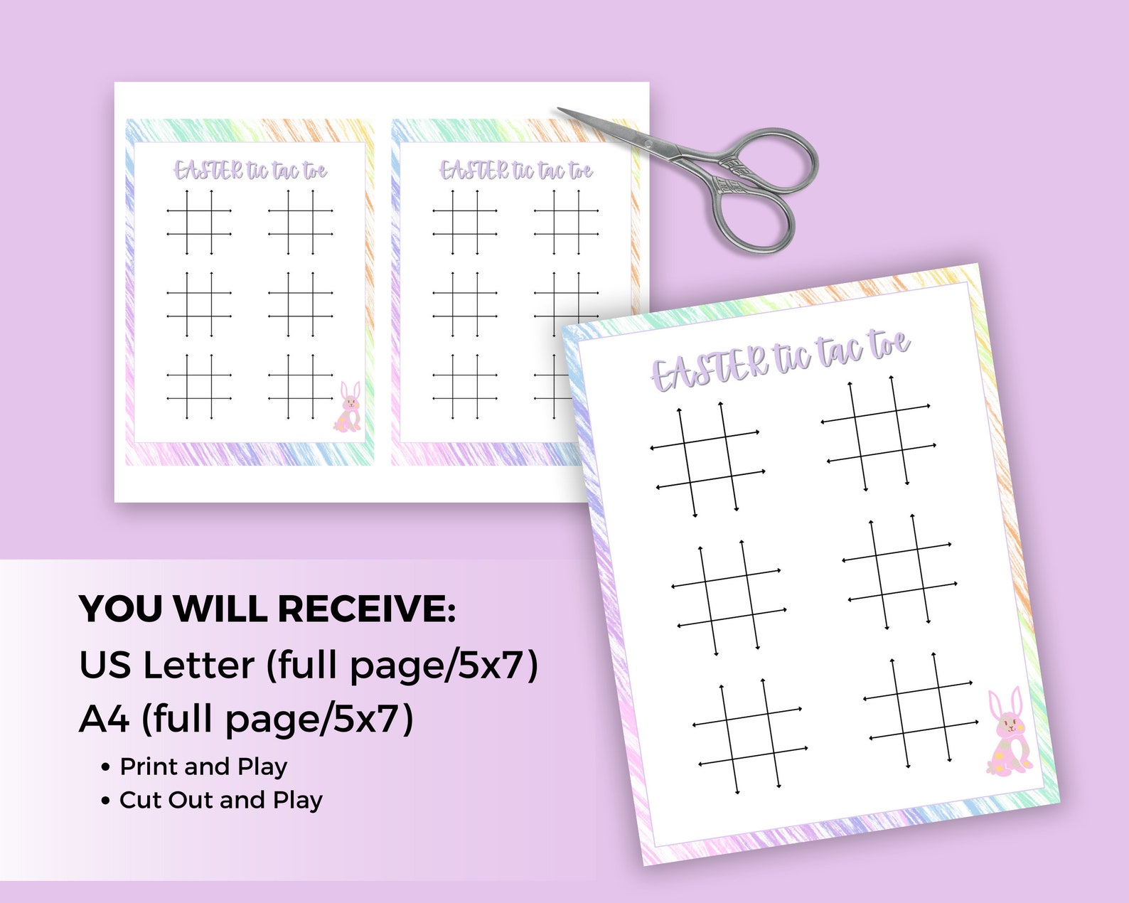 Easter Tic Tac Toe Game, Printable Easter Tic Tac Toe Activity, Easter ...