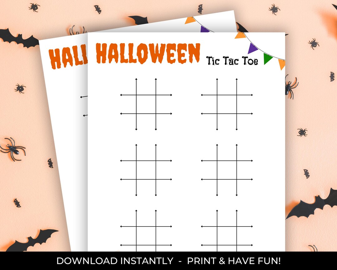 Halloween Tic Tac Toe Game, Printable Tic Tac Toe Game, Halloween Party ...