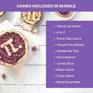 Pi Day Game Day Bundle, Printable Pi Day Activity Bundle, Pi Day Party ...
