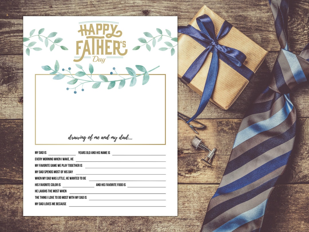 Father's Day Personalized Questionnaire, All About Dad Printable ...