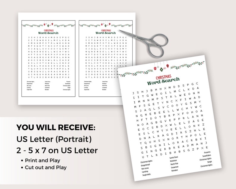 Christmas Word Search Game, Printable Christmas Word Search, Christmas ...