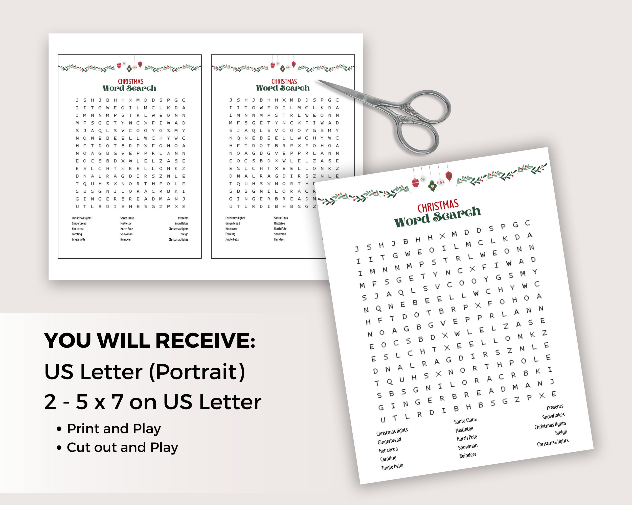 Christmas Word Search Game, Printable Christmas Word Search, Christmas ...