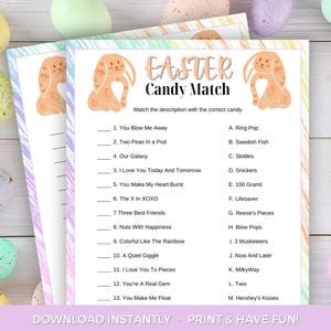 Easter Candy Match Game, Printable Easter Candy Match Activity, Easter ...