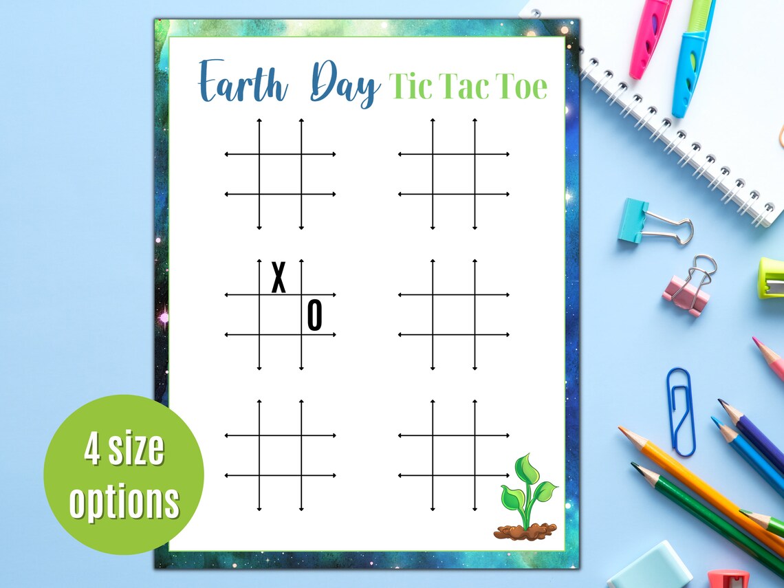 Earth Day Tic Tac Toe Game, Printable Earth Day Tic Tac Toe Game for ...