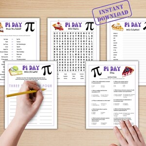 Pi Day Game Day Bundle, Printable Pi Day Activity Bundle, Pi Day Party ...