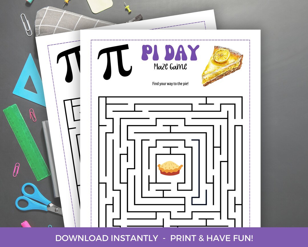 Pi Day Maze Game, Printable Pi Day Maze Activity, Pi Day Party, Pi Day ...