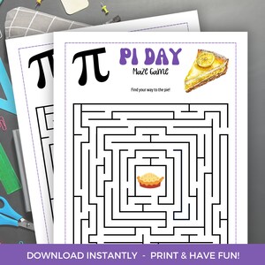 Pi Day Maze Game, Printable Pi Day Maze Activity, Pi Day Party, Pi Day ...