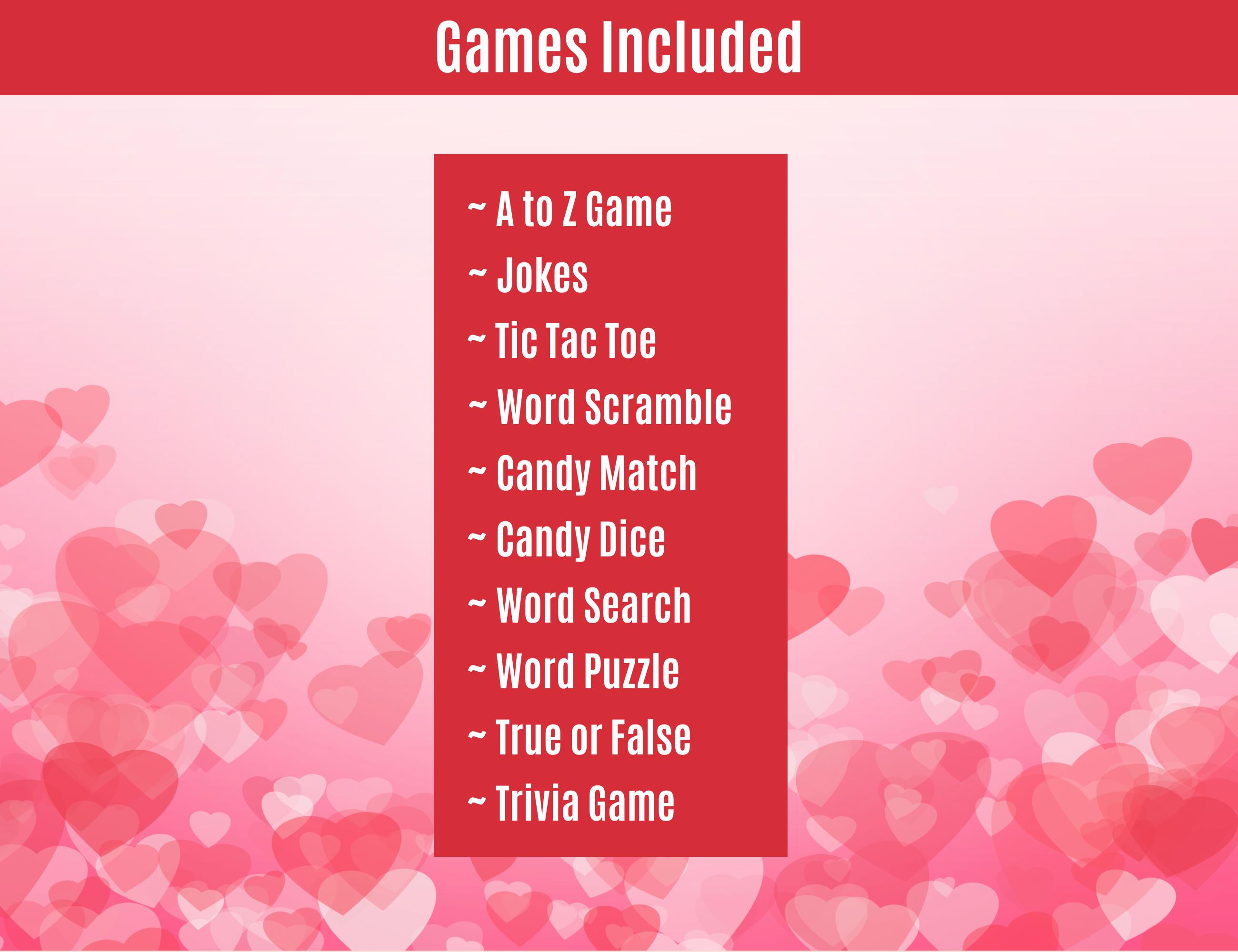 Printable Valentine Day Game Bundle, Valentines Games for Kids ...
