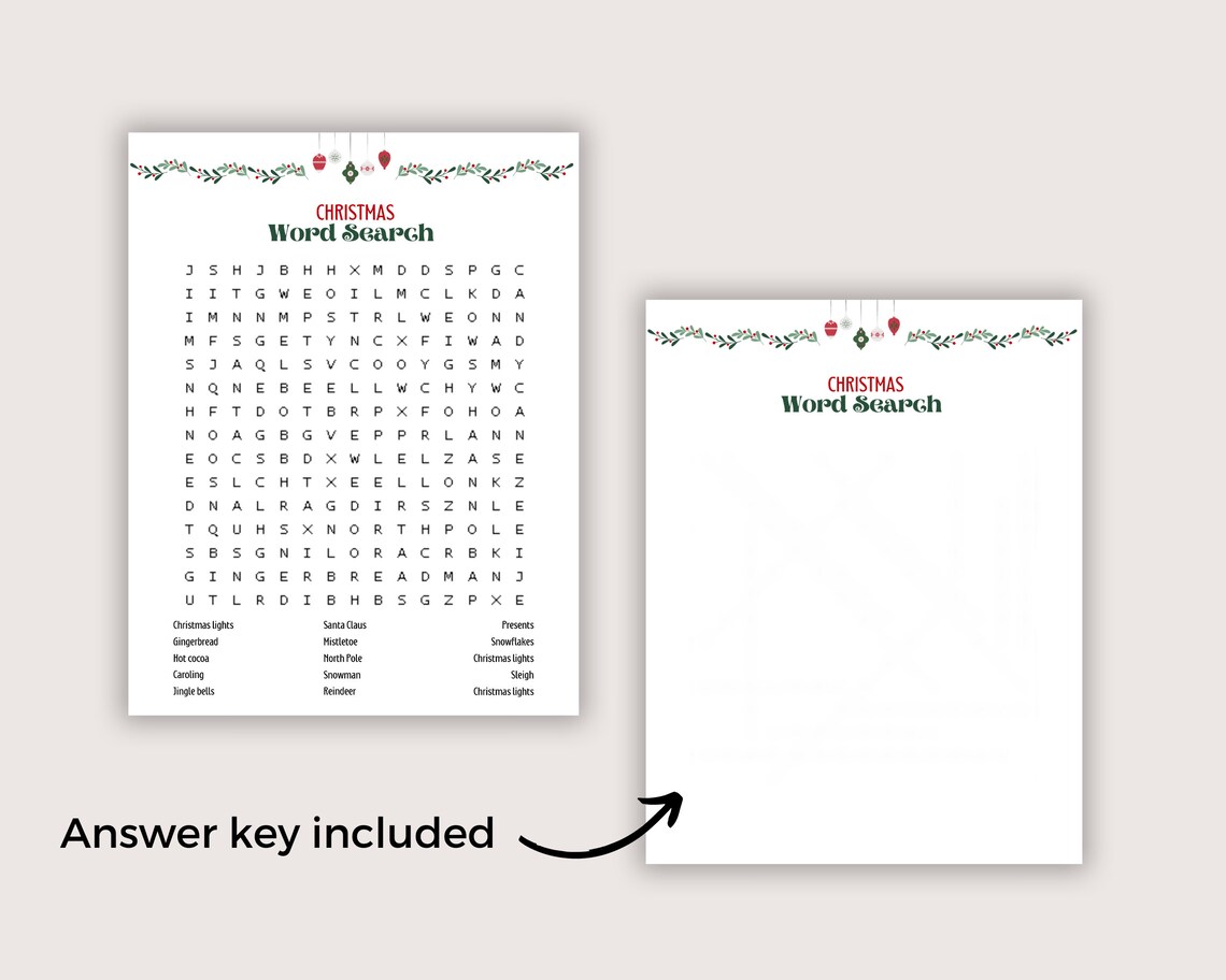 Christmas Word Search Game, Printable Christmas Word Search, Christmas ...